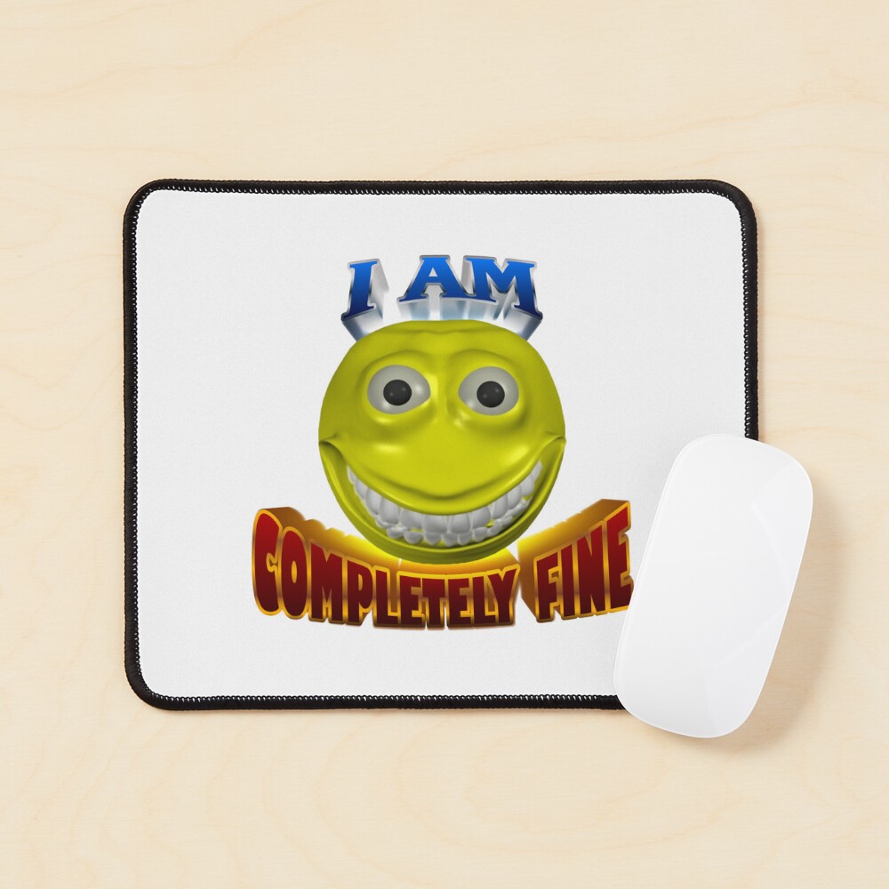 "I am completely fine cursed smiley face" Sticker for Sale by ...