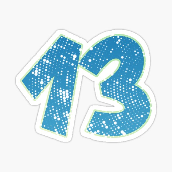 "Blue Number Shine-thirteen" Sticker for Sale by TVstuff | Redbubble