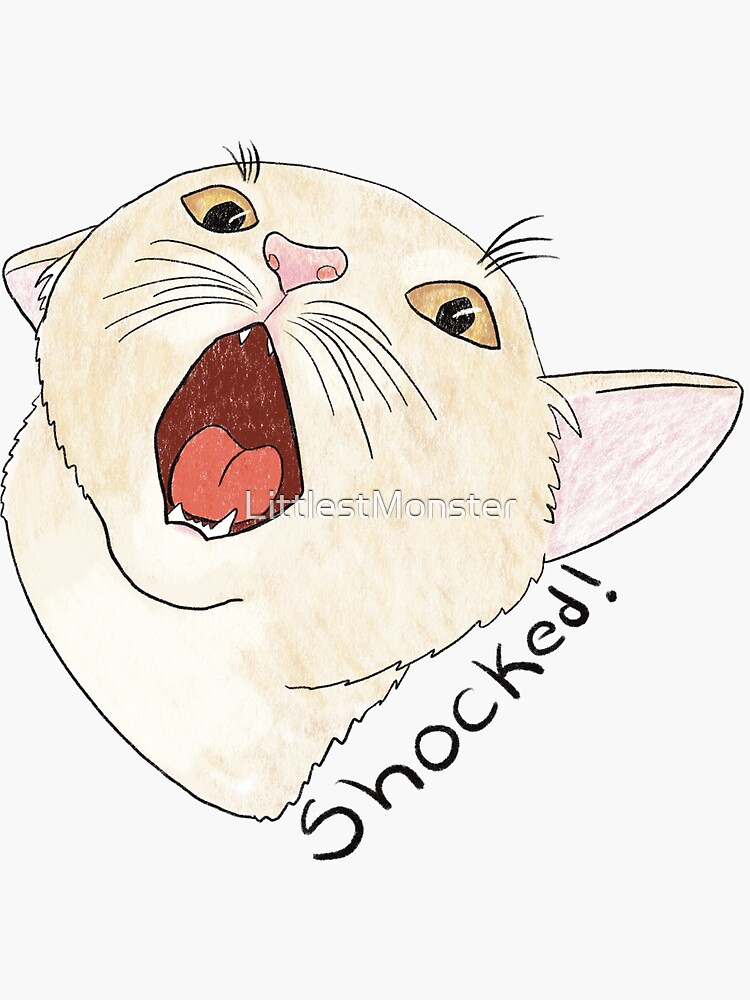 "Shocked" Sticker for Sale by LittlestMonster | Redbubble