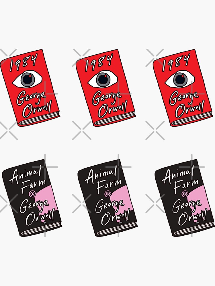 "George Orwell books" Sticker for Sale by lalashellsArt | Redbubble