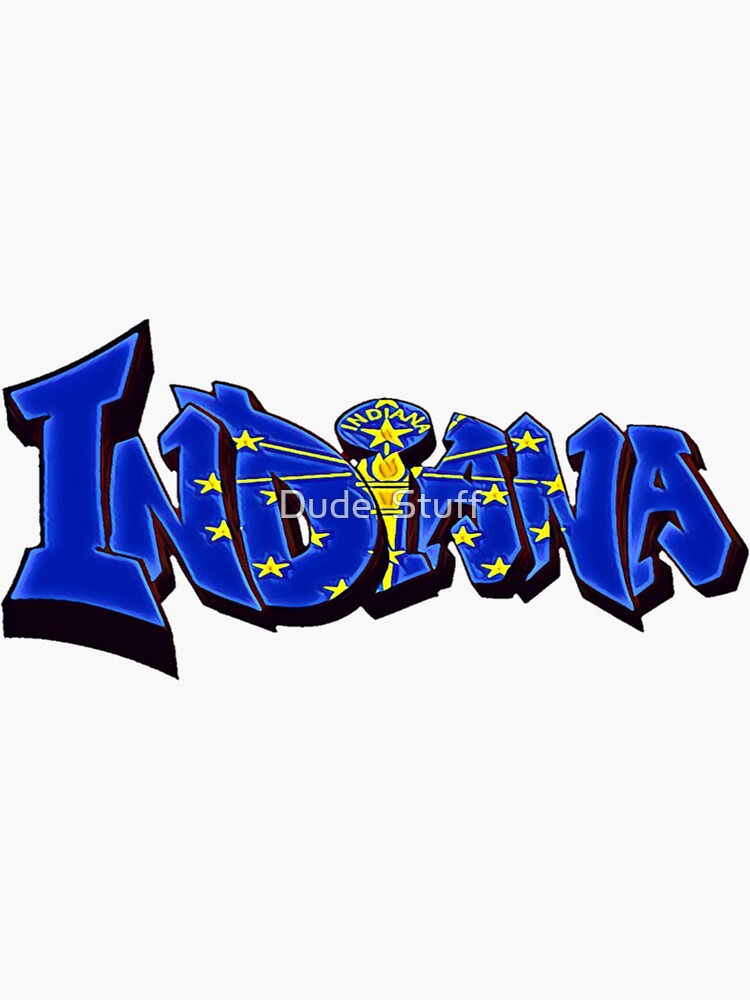 "Indiana Flag DMV License Plate Graffiti" Sticker for Sale by ...