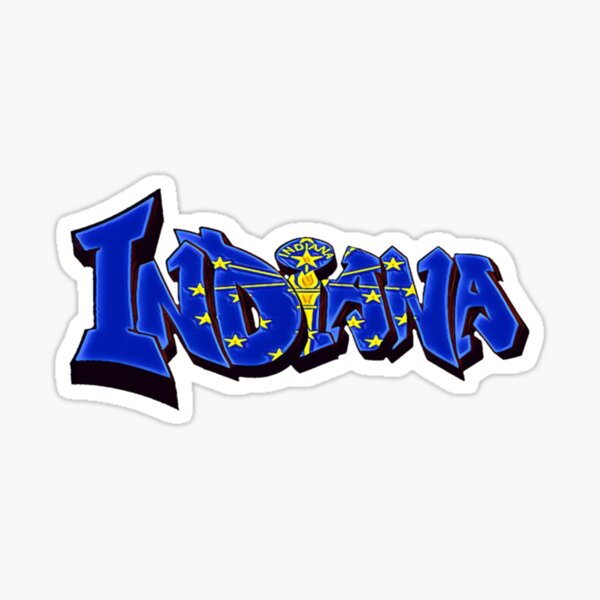 "Indiana Flag DMV License Plate Graffiti" Sticker for Sale by ...