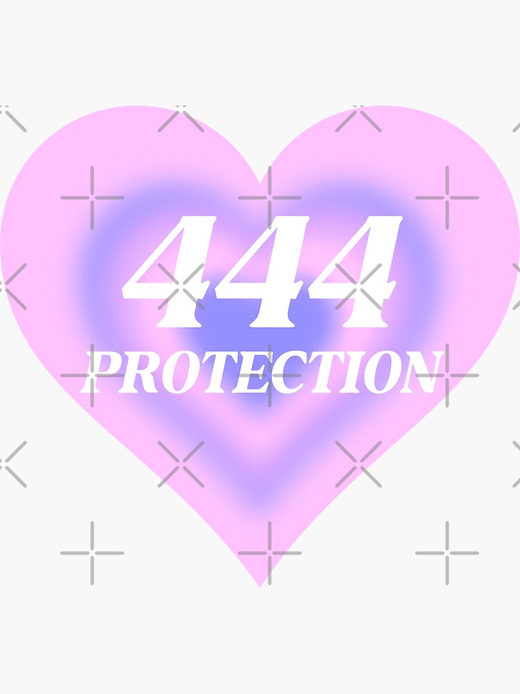 "Angel Number 444 Protection Heart Aura Sticker" Sticker for Sale by ...
