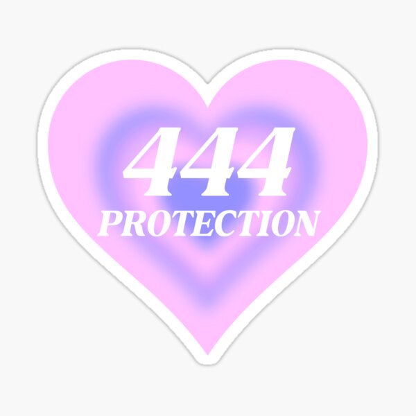 "Angel Number 444 Protection Heart Aura Sticker" Sticker for Sale by ...