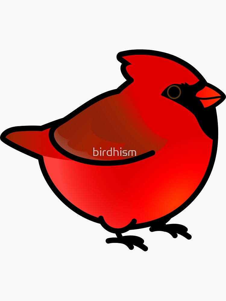 "Chubby Male Cardinal" Sticker for Sale by birdhism | Redbubble