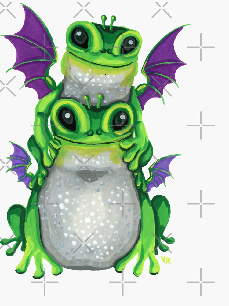 "Joe and Shmoe the Alien Frog Dragons" Sticker for Sale by ...