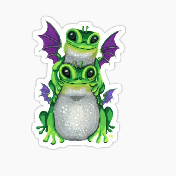 "Joe and Shmoe the Alien Frog Dragons" Sticker for Sale by ...
