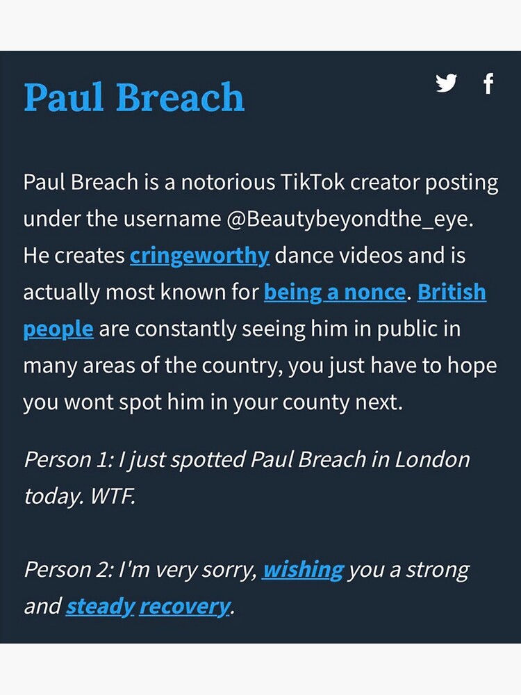 "Who is Paul breach " Sticker for Sale by grayson1302 | Redbubble