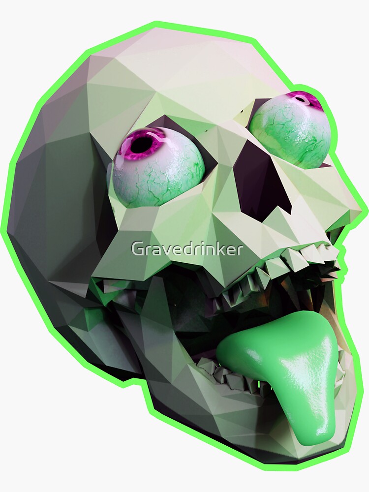 "Radical Green Neon Skull" Sticker for Sale by Gravedrinker | Redbubble