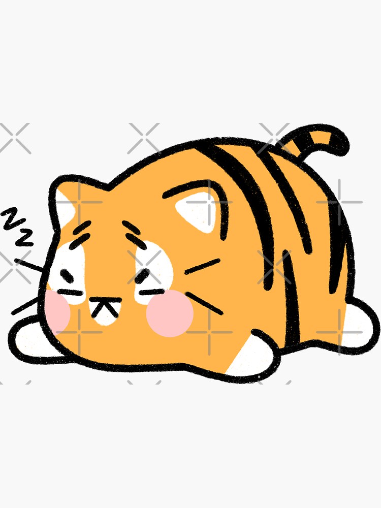 "Sleepy Tiger" Sticker for Sale by FreshPond | Redbubble