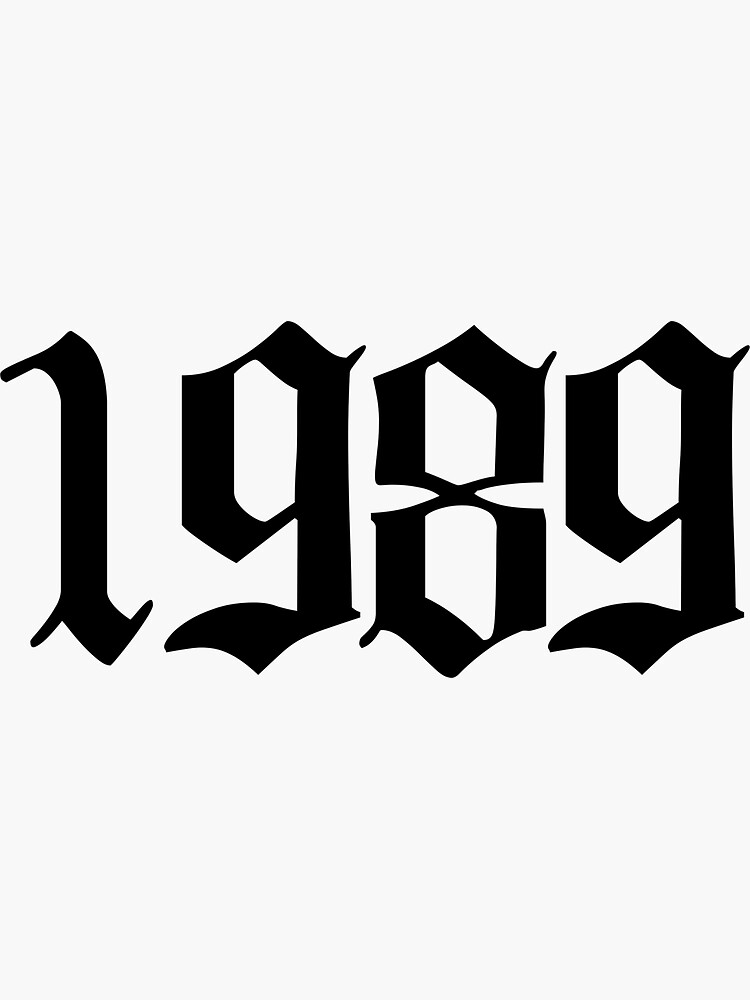 "1989. Black. " Sticker for Sale by RYN-DSGN | Redbubble