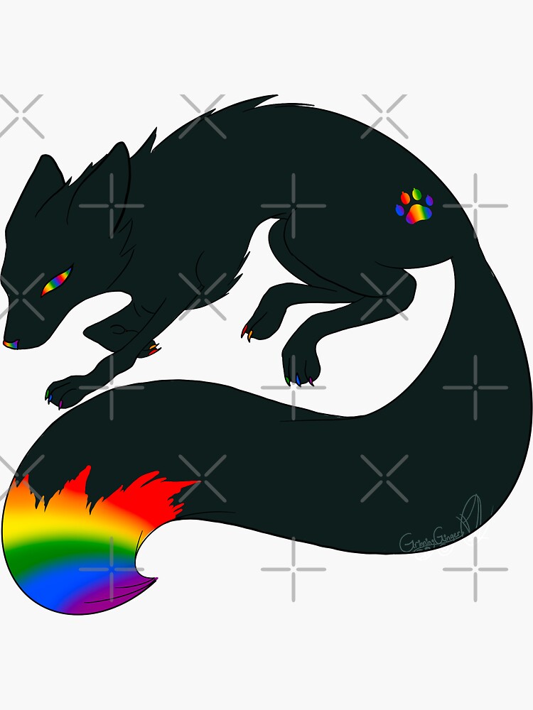 "Gay Pride Flag Fox" Sticker for Sale by GrinningGinger | Redbubble