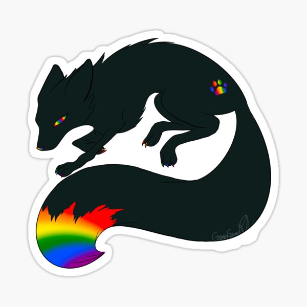 "Gay Pride Flag Fox" Sticker for Sale by GrinningGinger | Redbubble