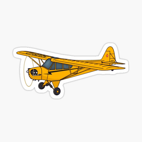 "Piper J-3 Cub Airplane Art" Sticker for Sale by RampRatGear | Redbubble