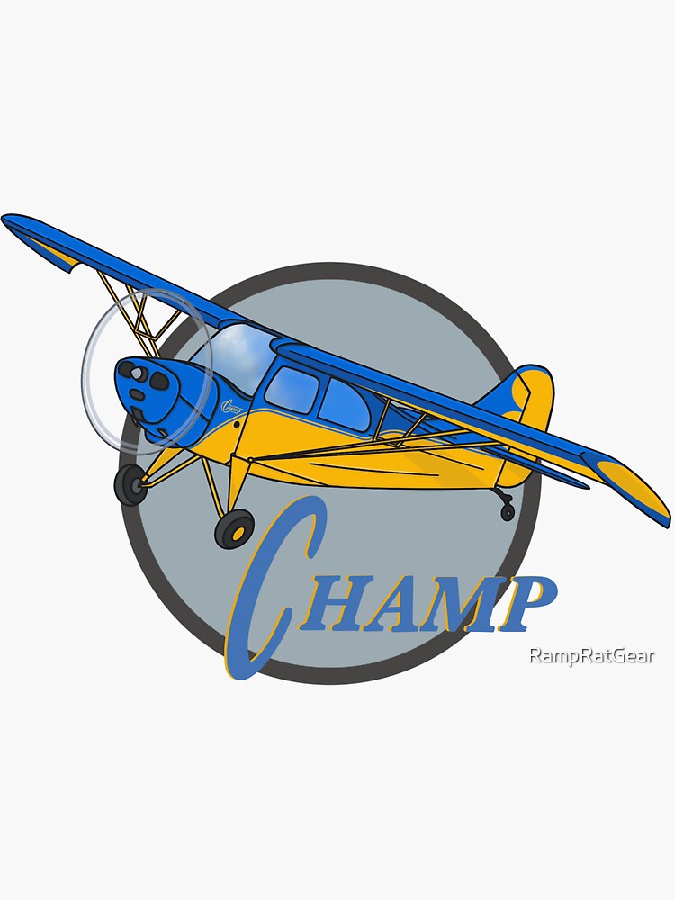 "Aeronca Champ Airplane Drawing" Sticker for Sale by RampRatGear ...