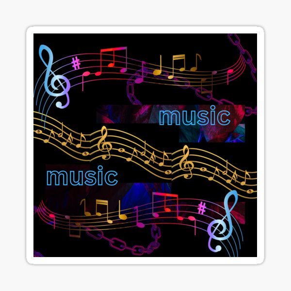 "music psychedelic Notes" Sticker for Sale by Ace1dee | Redbubble