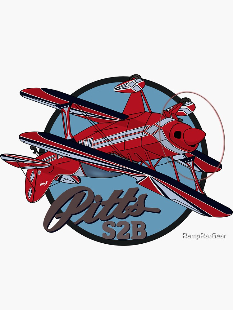 "Pitts S2B Aerobatic Airplane Art" Sticker for Sale by RampRatGear ...