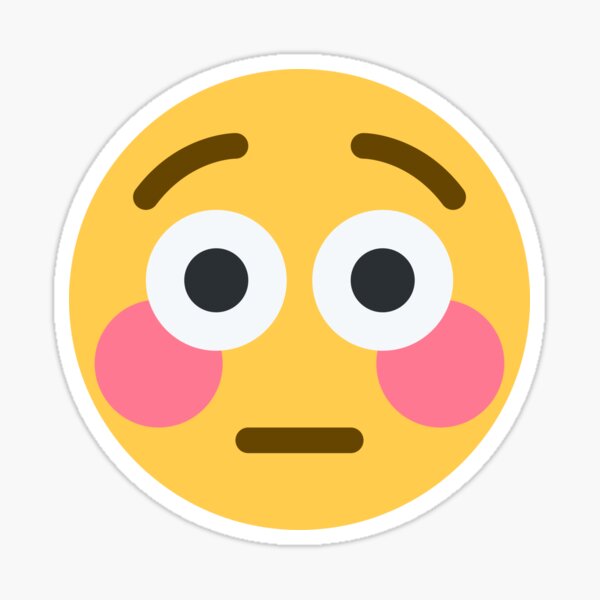 "Flushed Face Emoji" Sticker for Sale by AzureVertigo | Redbubble