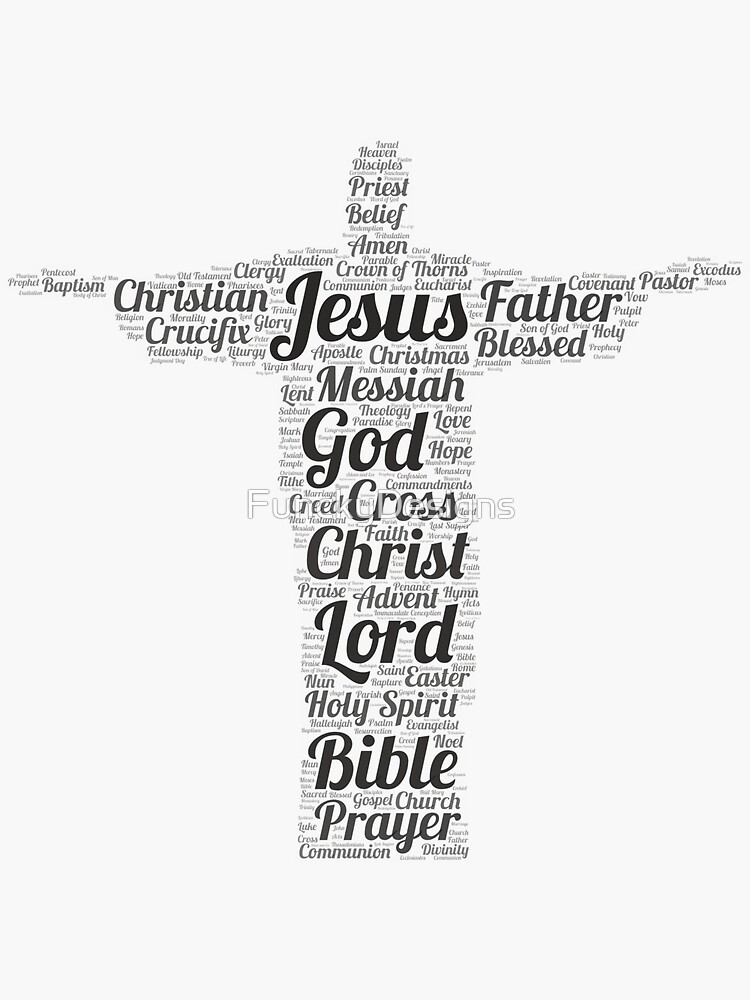 "Jesus Word Art Car Window Bumper Sticker" Sticker for Sale by ...