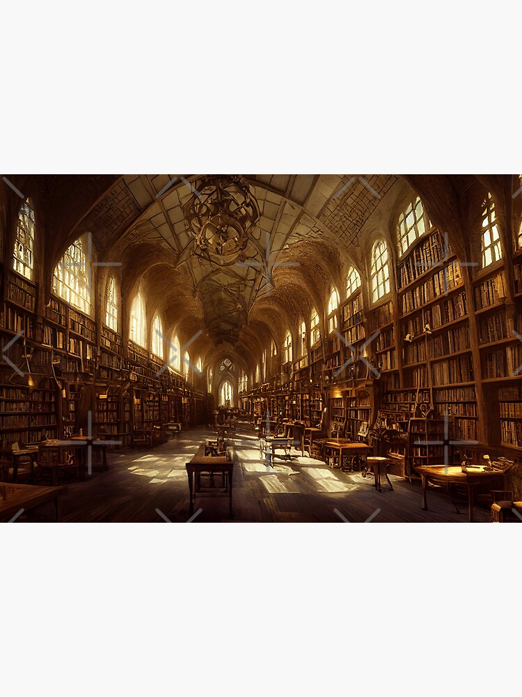 "Fantasy School Library Painting" Sticker for Sale by rudekitten ...