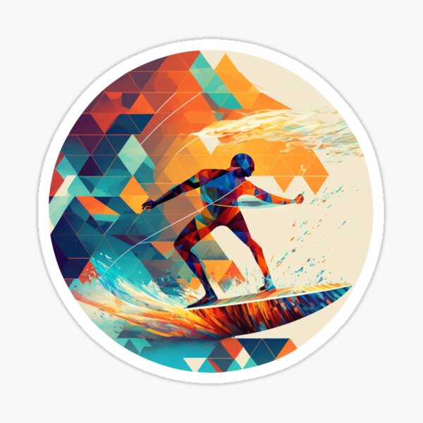 "Geo Surfer " Sticker for Sale by GSharpDesign | Redbubble
