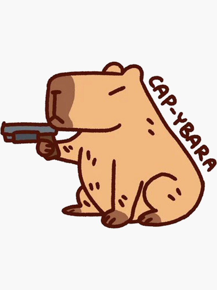 "Capybara Gun" Sticker for Sale by jayadis | Redbubble