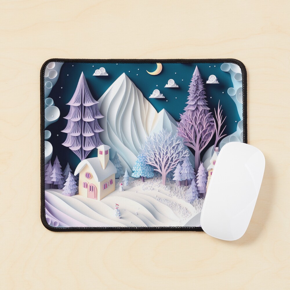 "papercut illustration of magical winter, paper quilling, voxel" Poster ...