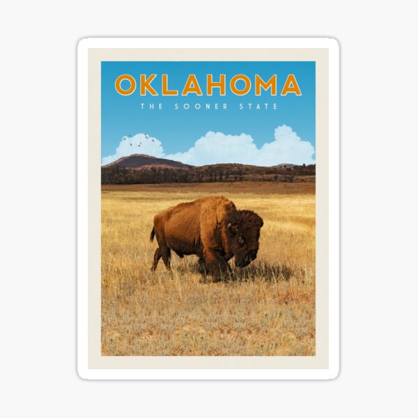"Oklahoma Vintage Travel Poster" Sticker for Sale by Vintaprints-co ...