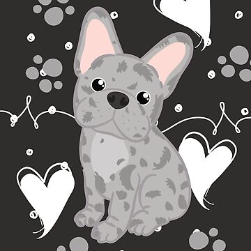 "LOVE Frenchie French Bulldog - Blue Merle" Sticker for Sale by ...
