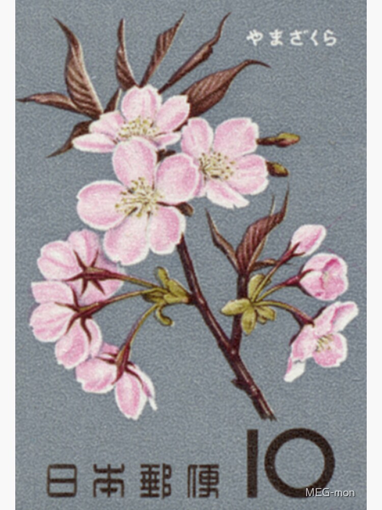 "Cherry blossoms Sakura Japan Postage Stamp 10" Sticker for Sale by MEG ...