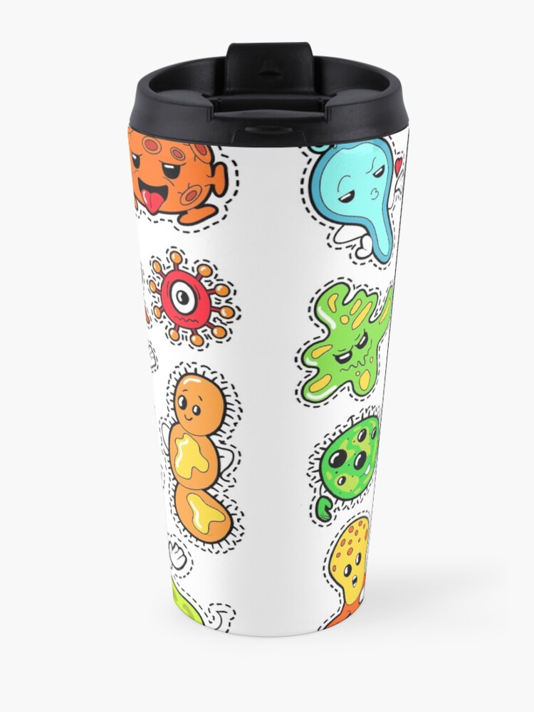 "Funny Characters Bacteria and Microbes Set for Stickers, Badges ...