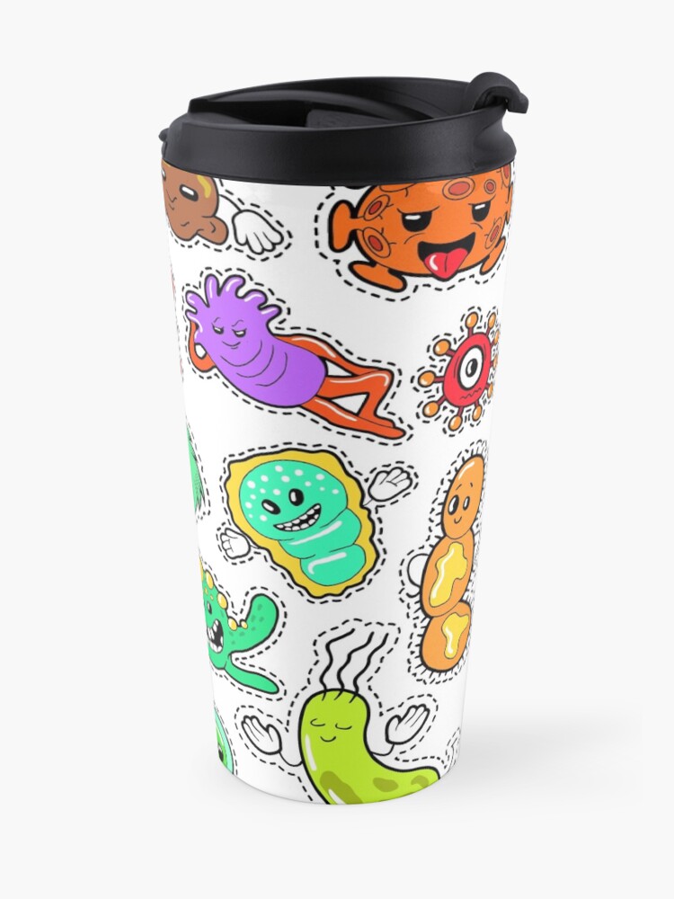 "Funny Characters Bacteria and Microbes Set for Stickers, Badges ...