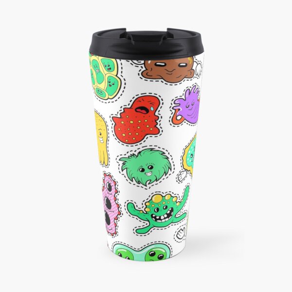"Funny Characters Bacteria and Microbes Set for Stickers, Badges ...