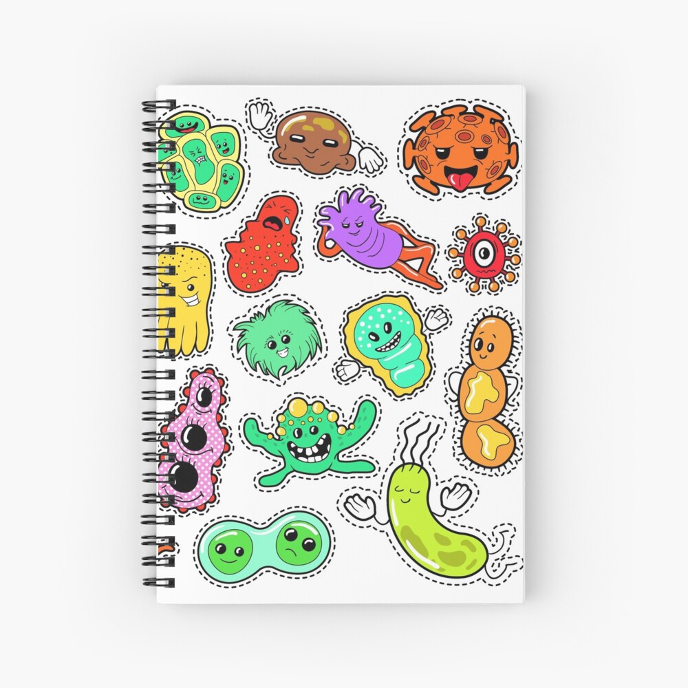"Funny Characters Bacteria and Microbes Set for Stickers, Badges ...