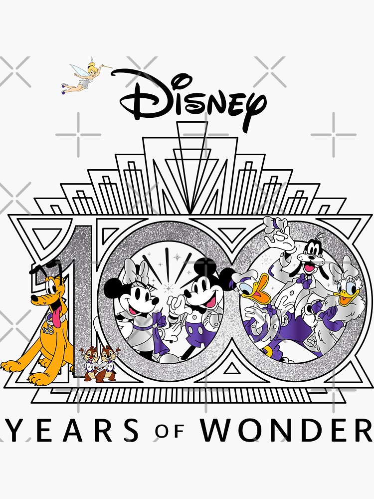 "100th years of Wonder, 100th Anniversary, Retro Cartoon Magical Castle ...