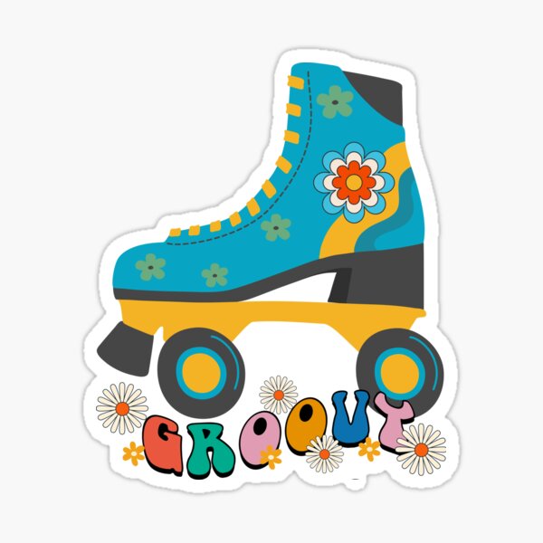 "1970's Groovy Rollerskate " Sticker for Sale by GumStGraphics | Redbubble