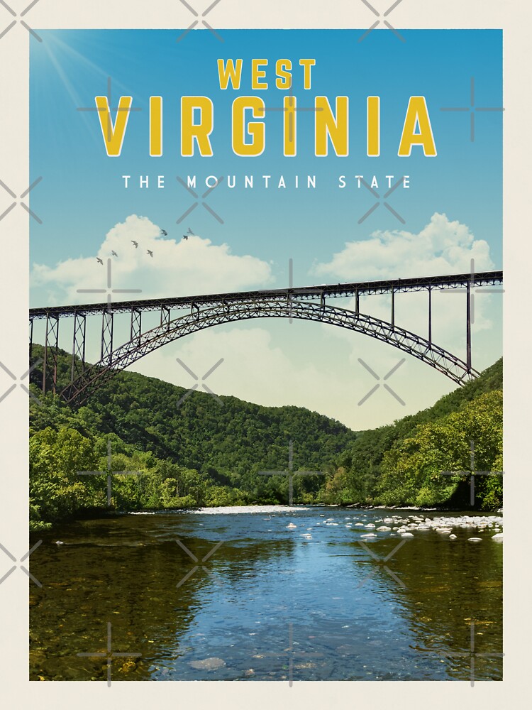"West Virginia Vintage Travel Poster" Sticker for Sale by Vintaprints ...