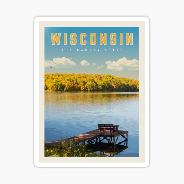 "Wisconsin Vintage Travel Poster" Sticker for Sale by Vintaprints-co ...