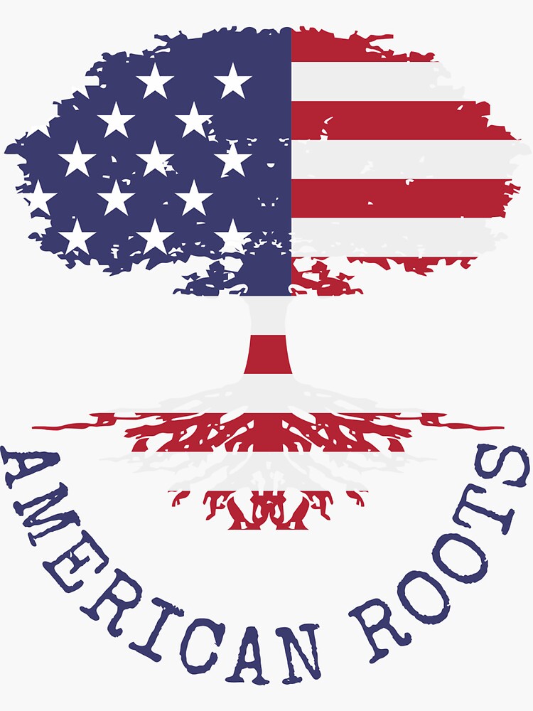 "American Roots | USA Flag Tree" Sticker for Sale by DesignsbyAngela ...