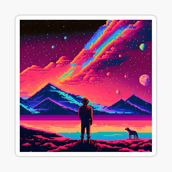 "Stunning 8-bit Pixel Art" Sticker for Sale by ArtAT | Redbubble