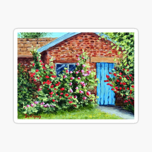 "Roses at the cottage" Sticker for Sale by PictureFarm | Redbubble