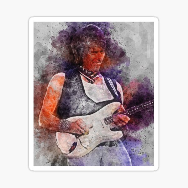 "jeff beck" Sticker for Sale by onlydrawning | Redbubble