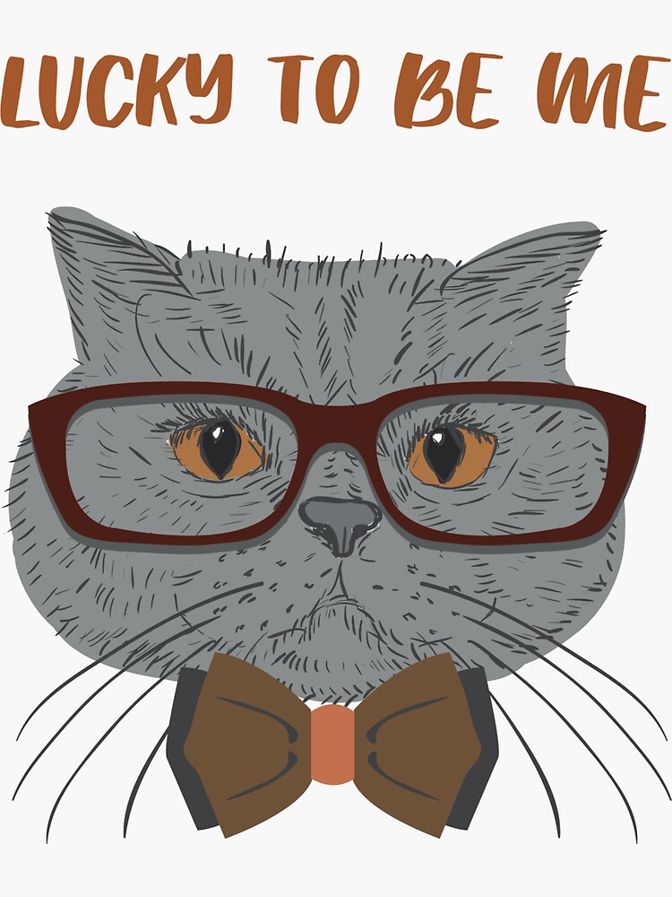 "lucky to be me." Sticker for Sale by da-ghmoumi | Redbubble