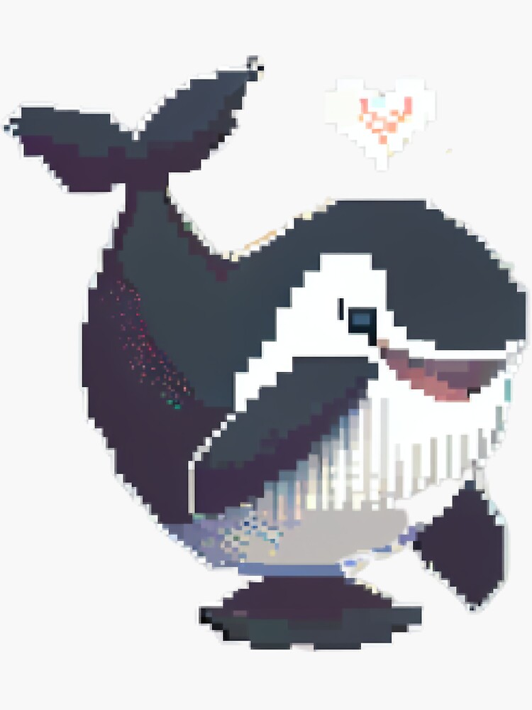 "Pixel Art Orca" Sticker for Sale by SilverAndGolden | Redbubble