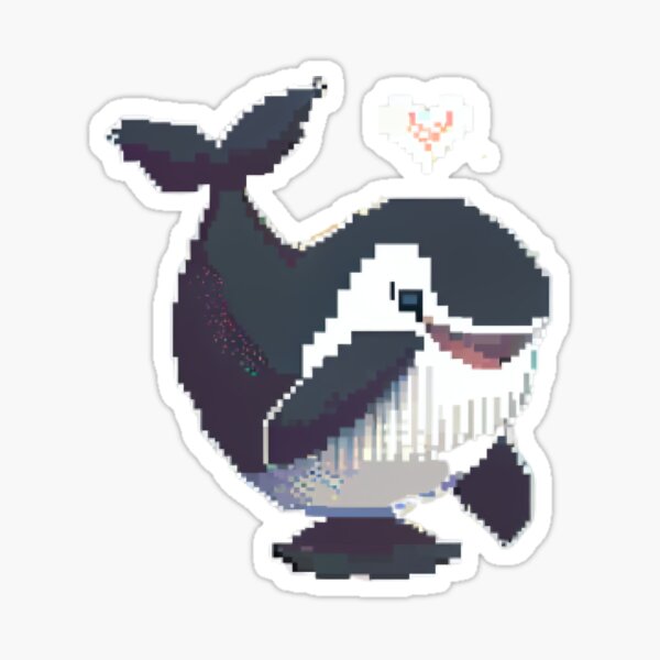 "Pixel Art Orca" Sticker for Sale by SilverAndGolden | Redbubble