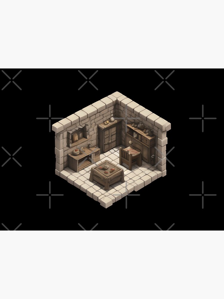 "Isometric Medieval Living Room - Voxel Design" Art Board Print for ...