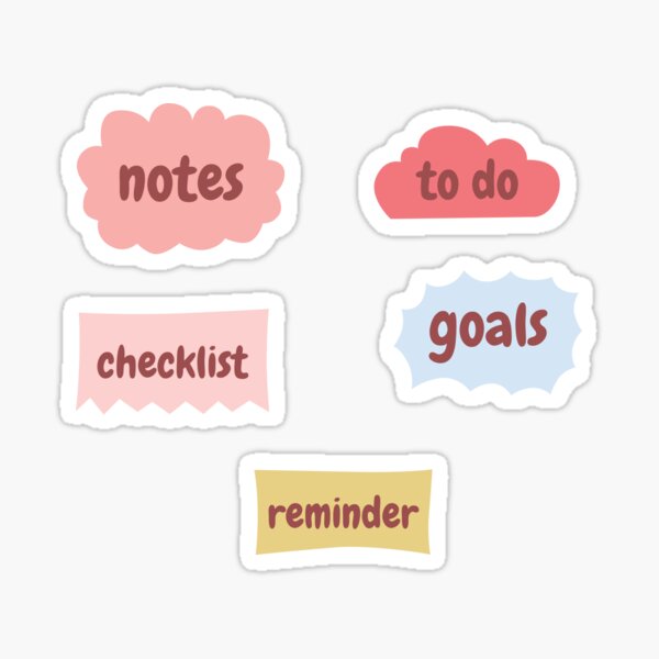 "To do, goals, notes, reminder, checklist" Sticker for Sale by ...