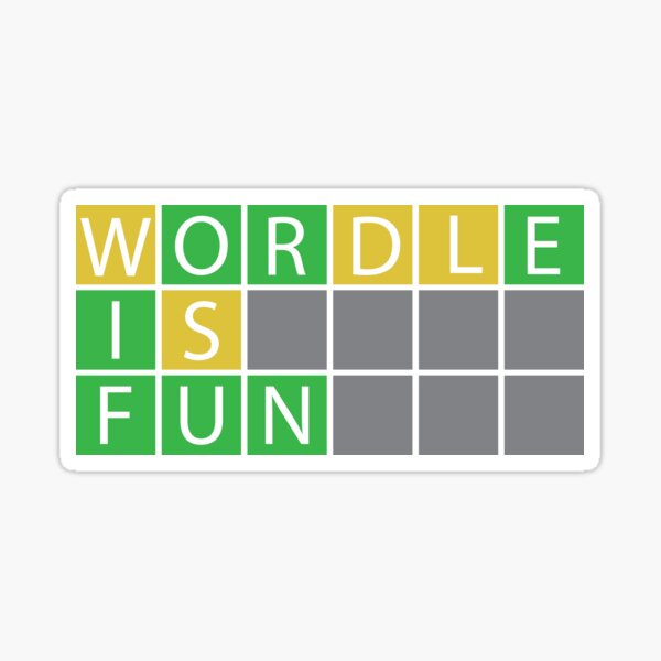 "Wordle is fun" Sticker for Sale by Med-ElaStore | Redbubble