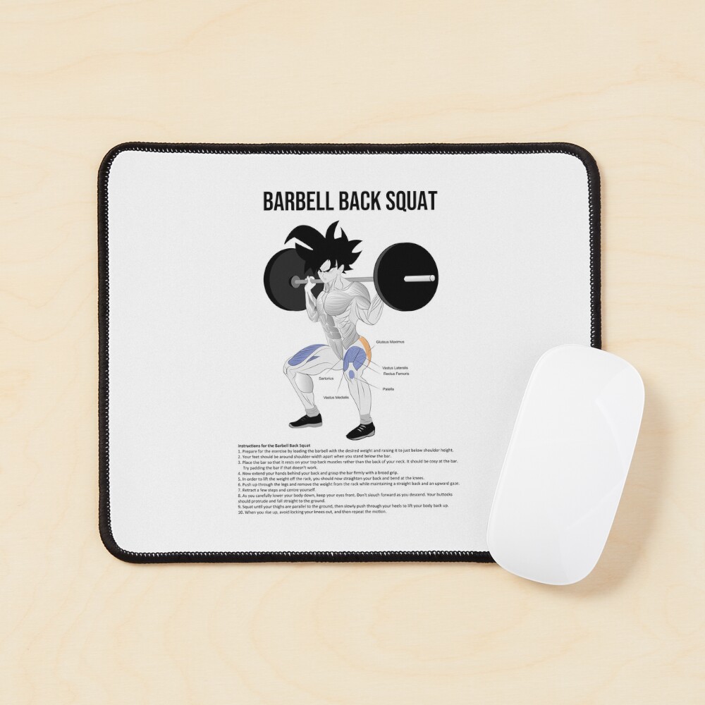 "Squat Muscle Chart - Anatomy Diagram - Anime Gym Motivational" Poster ...