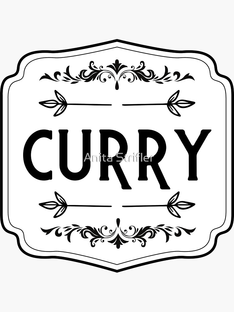 "Curry Retro Spice Label" Sticker for Sale by Anita Strifler | Redbubble